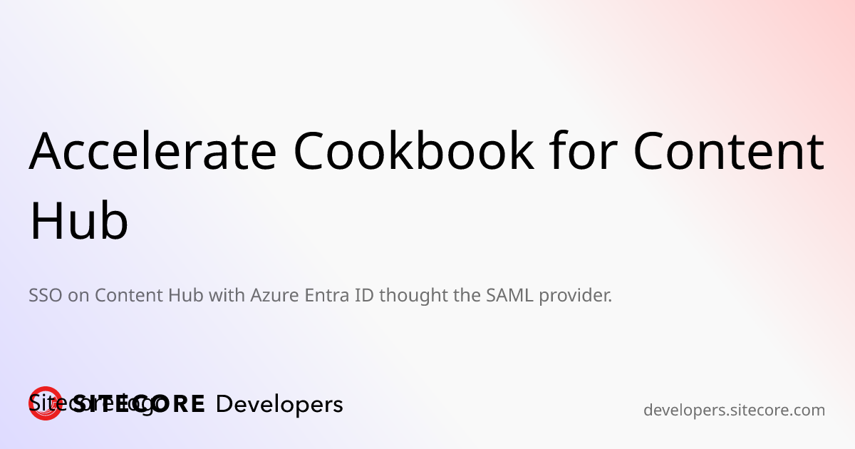 Single-Sign On in Content Hub | Accelerate Cookbook for Content Hub ...