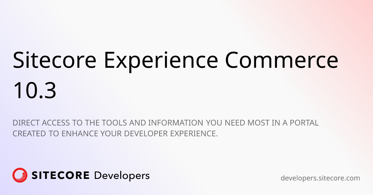 Sitecore Experience Commerce 10 3