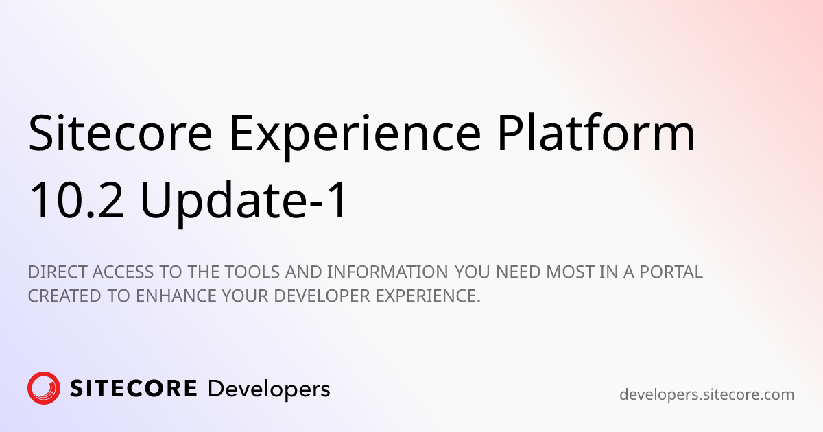 Sitecore Experience Platform 10.2 Update-1