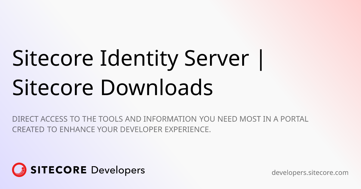 Sitecore Identity Server Sitecore Downloads
