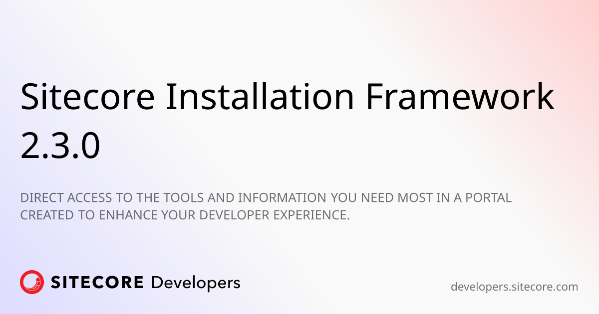 Sitecore Installation Framework 2.3.0